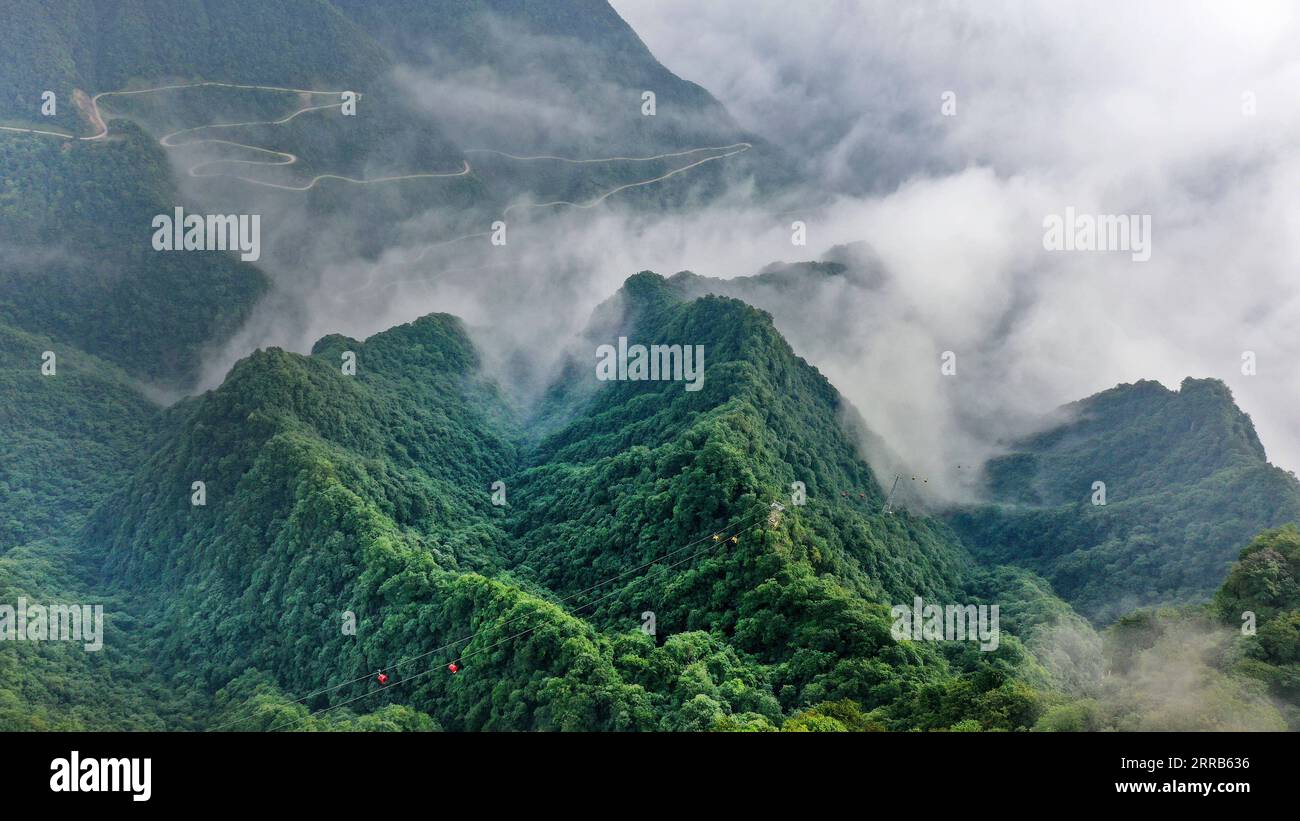 210903 -- HANZHONG, Sept. 3, 2021 -- Aerial photo taken on Sept. 2 ...