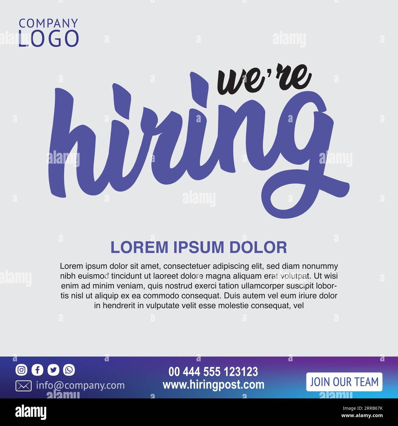 We are Hiring social media and instagram post Stock Vector Image & Art ...