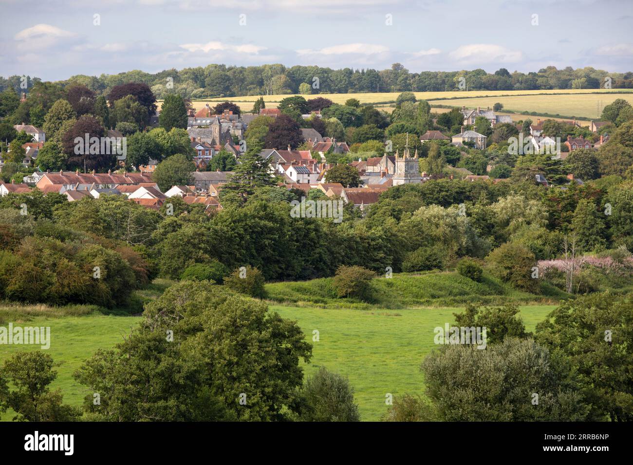 View over the town of Tisbury in the Nadder Valley, Tisbury, Wiltshire ...