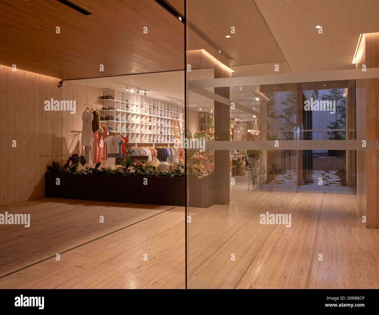 Communal entrance area at dusk. Edificio Temístocles, Mexico City ...