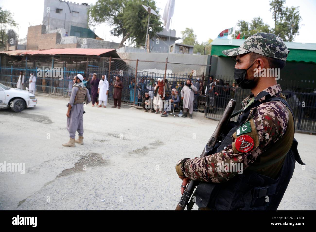 210909 -- TORKHAM, Sept. 9, 2021 -- A Pakistani soldier stands guard at ...