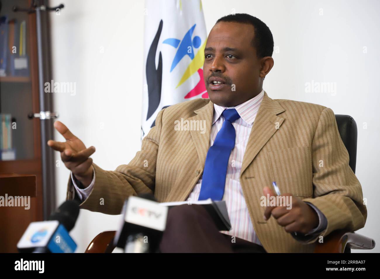 210910 -- ADDIS ABABA, Sept. 10, 2021 -- Bikila Hurisa, head of ...