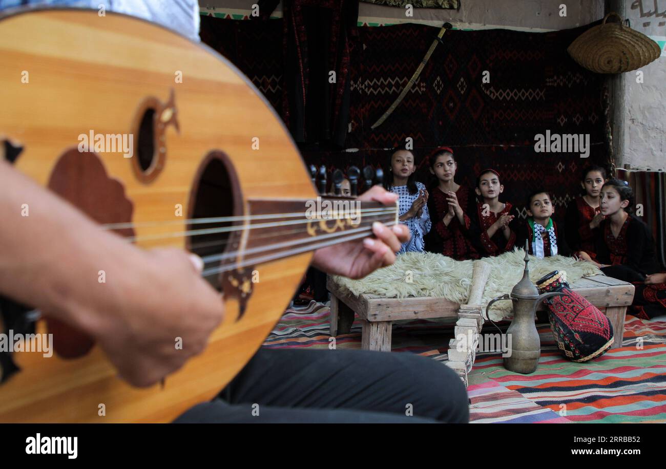 210912 -- GAZA, Sept. 12, 2021 -- Children sing traditional songs as ...