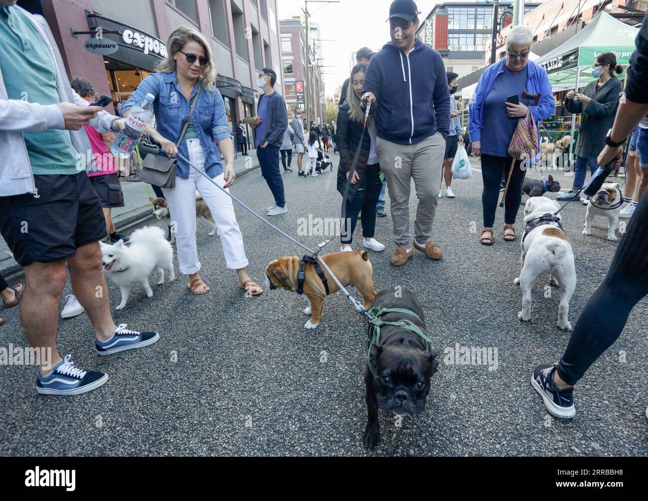 210912 -- VANCOUVER, Sept. 12, 2021 -- People bring their dogs to the ...