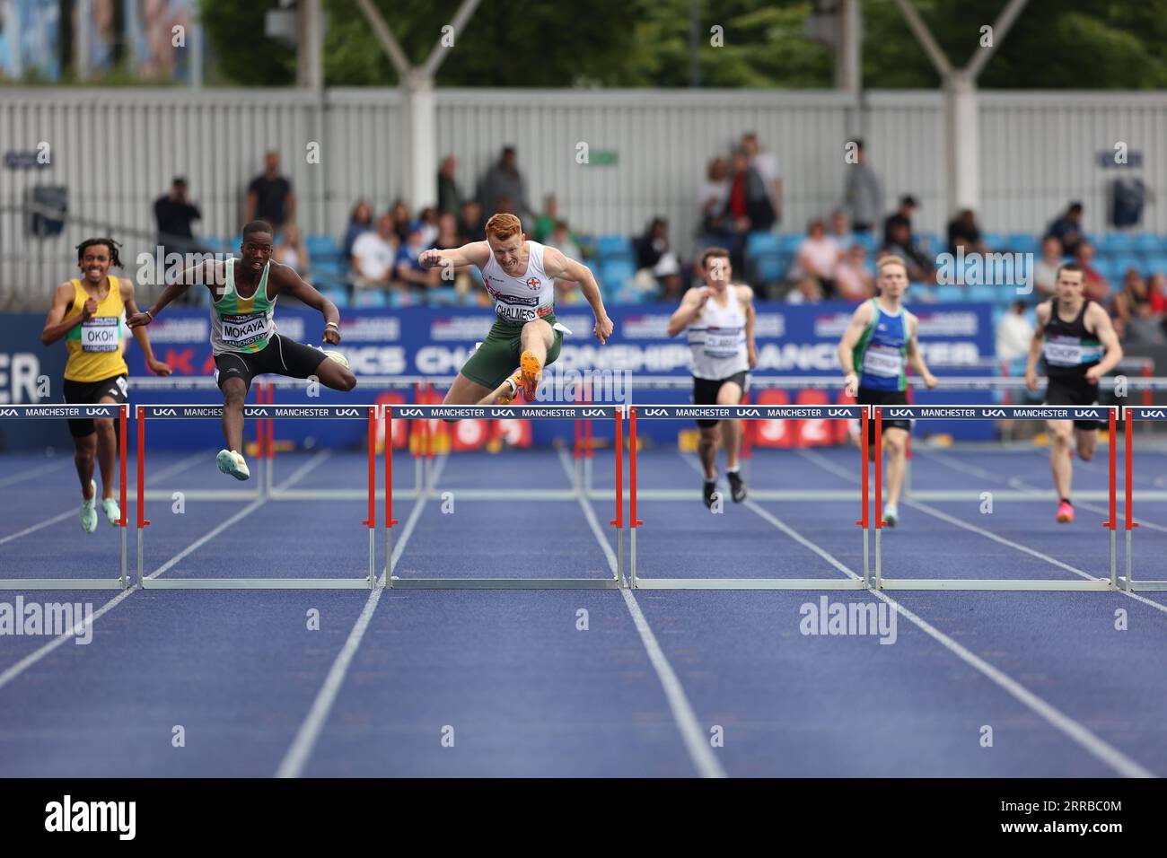 Alastair CHALMERS leading in the 400m Hurdles Final at the UK Athletics ...