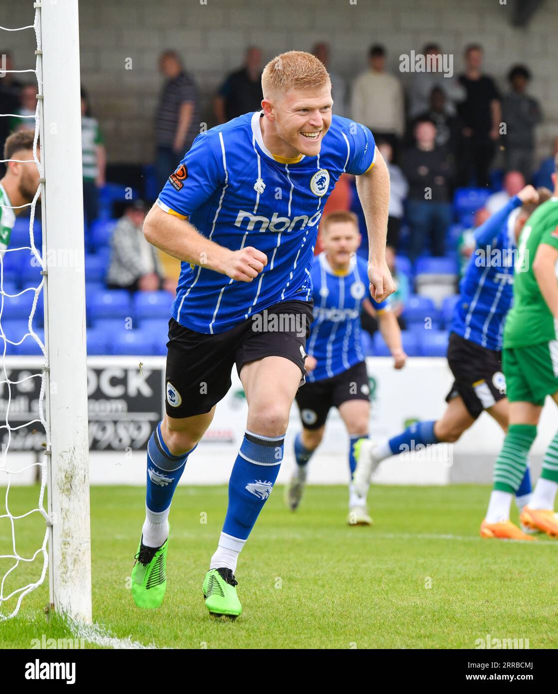 Chester, Cheshire, England, 28th August 2023. Chester’s Elliott ...