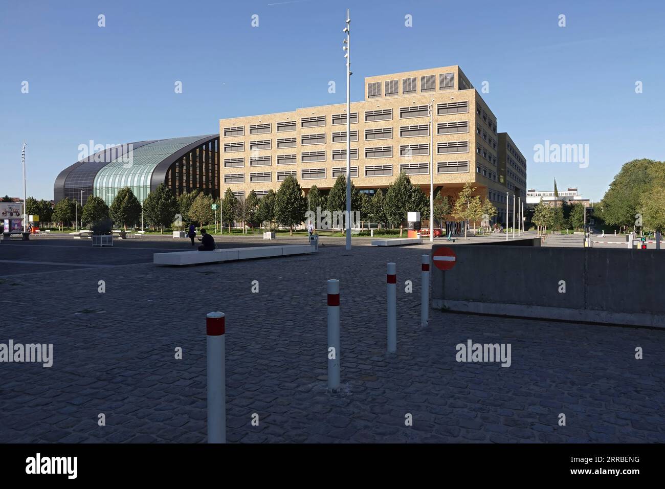 Closeup the Office-buildings of the Brussels and Flemish government on ...