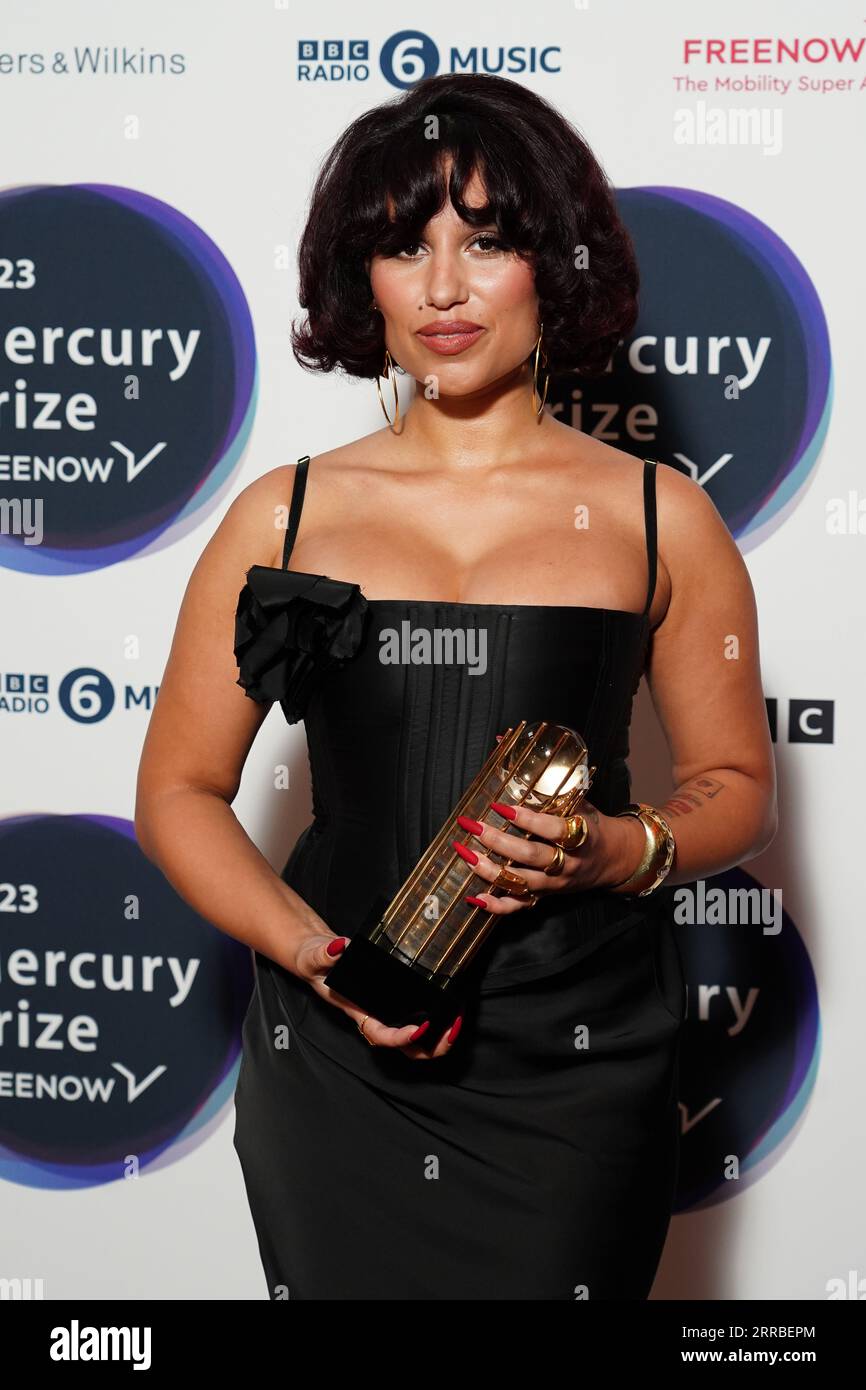 Raye attending the Mercury Prize 2023 awards show at the Eventim Apollo ...