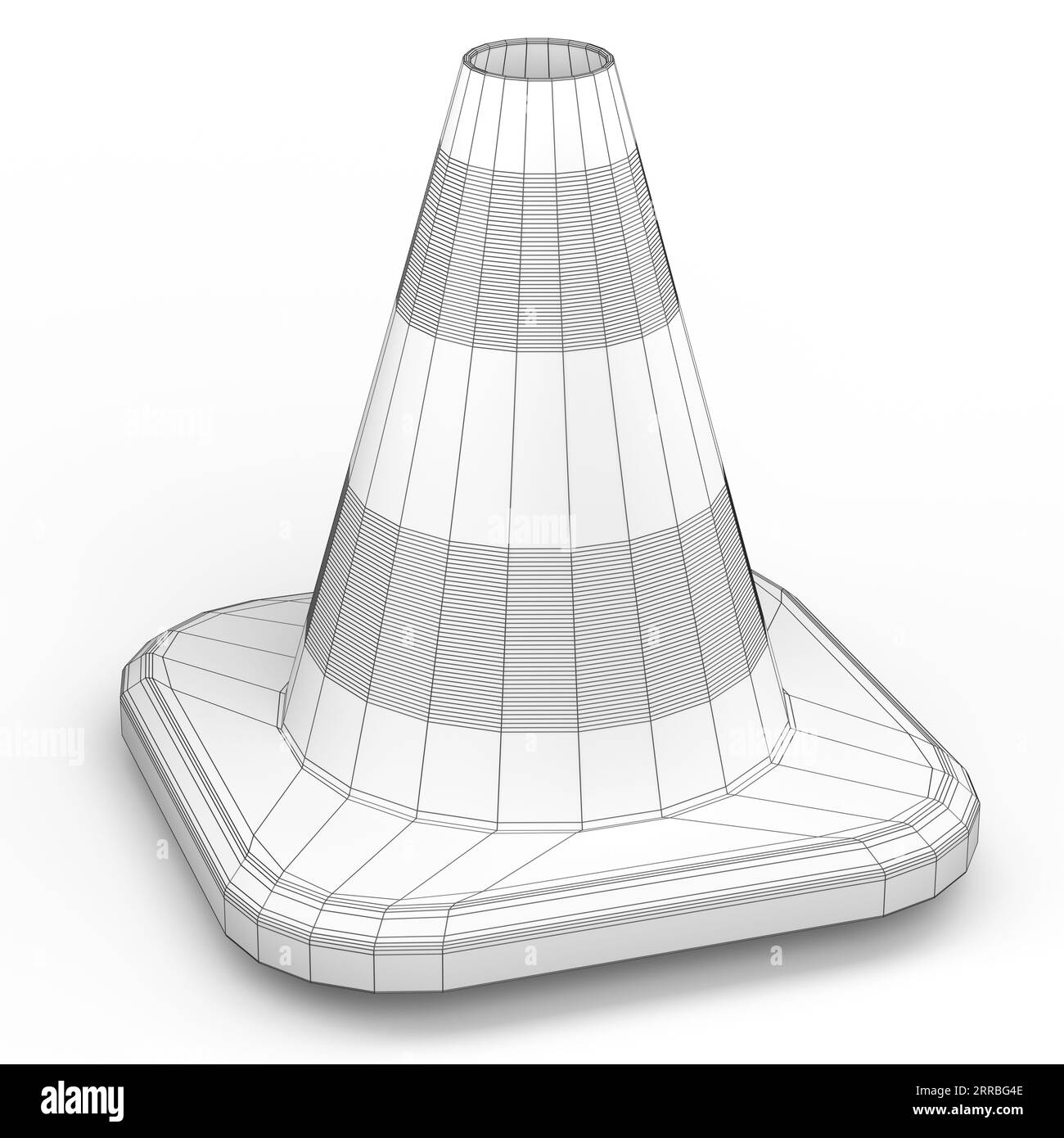 Set of traffic cones for under construction road work isolated on white ...