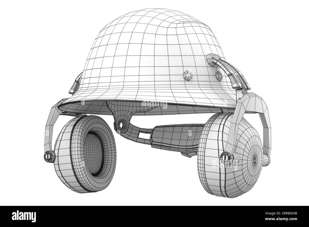 Safety helmet or hard cap and earphones muffs isolated on white ...