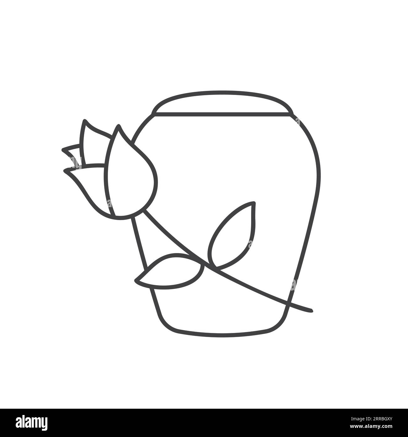 funerl urn with ashes and rose flower - vector illustration Stock ...