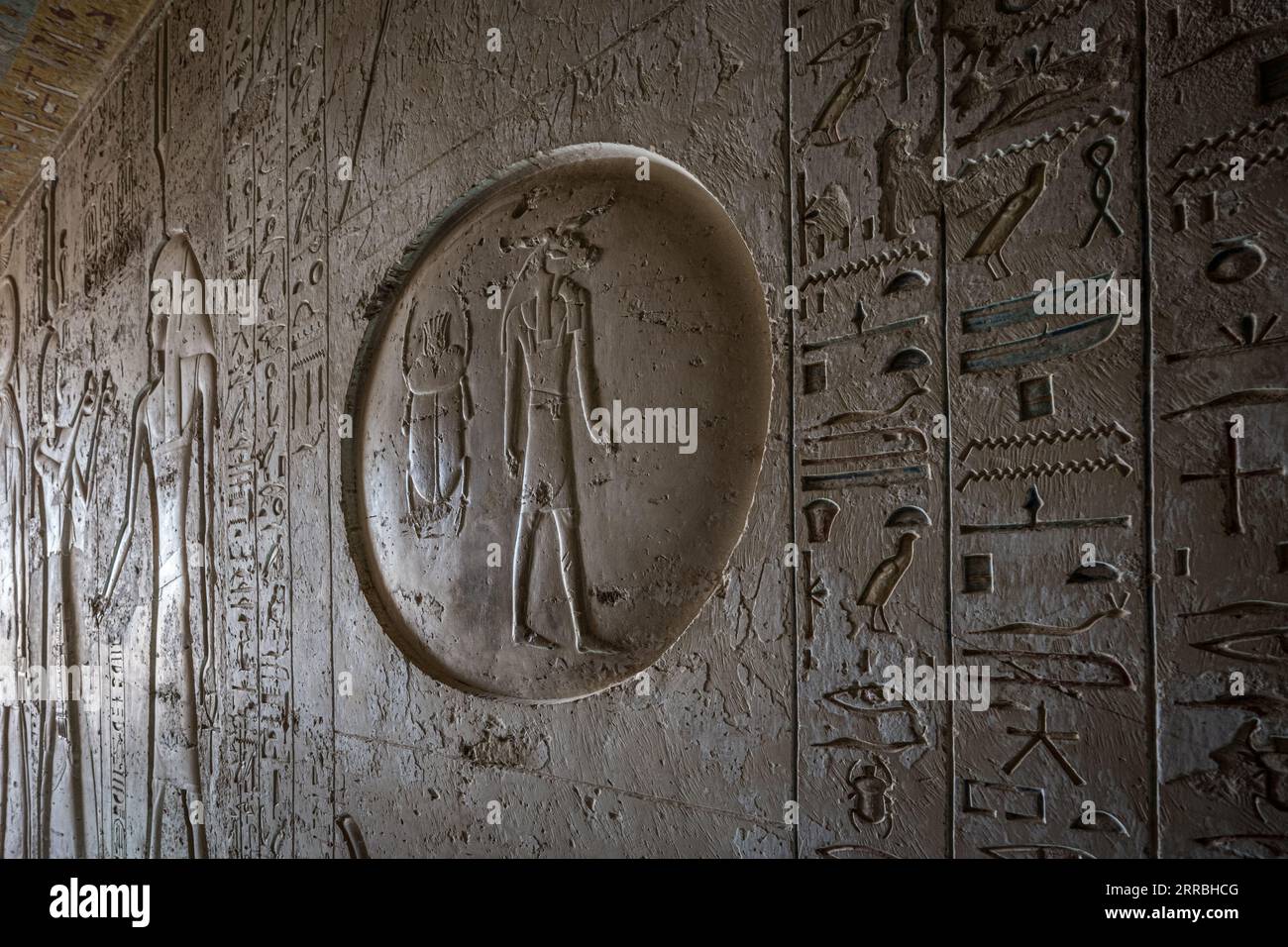 Carvings in the walls in the tomb of Phaoah Sety II, Valley of the ...