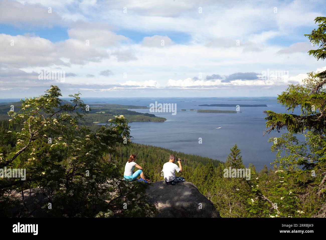 UKKO-KOLI ROCK, FINLAND ON JULY 05, 2017. View of Lake Pielinen from ...