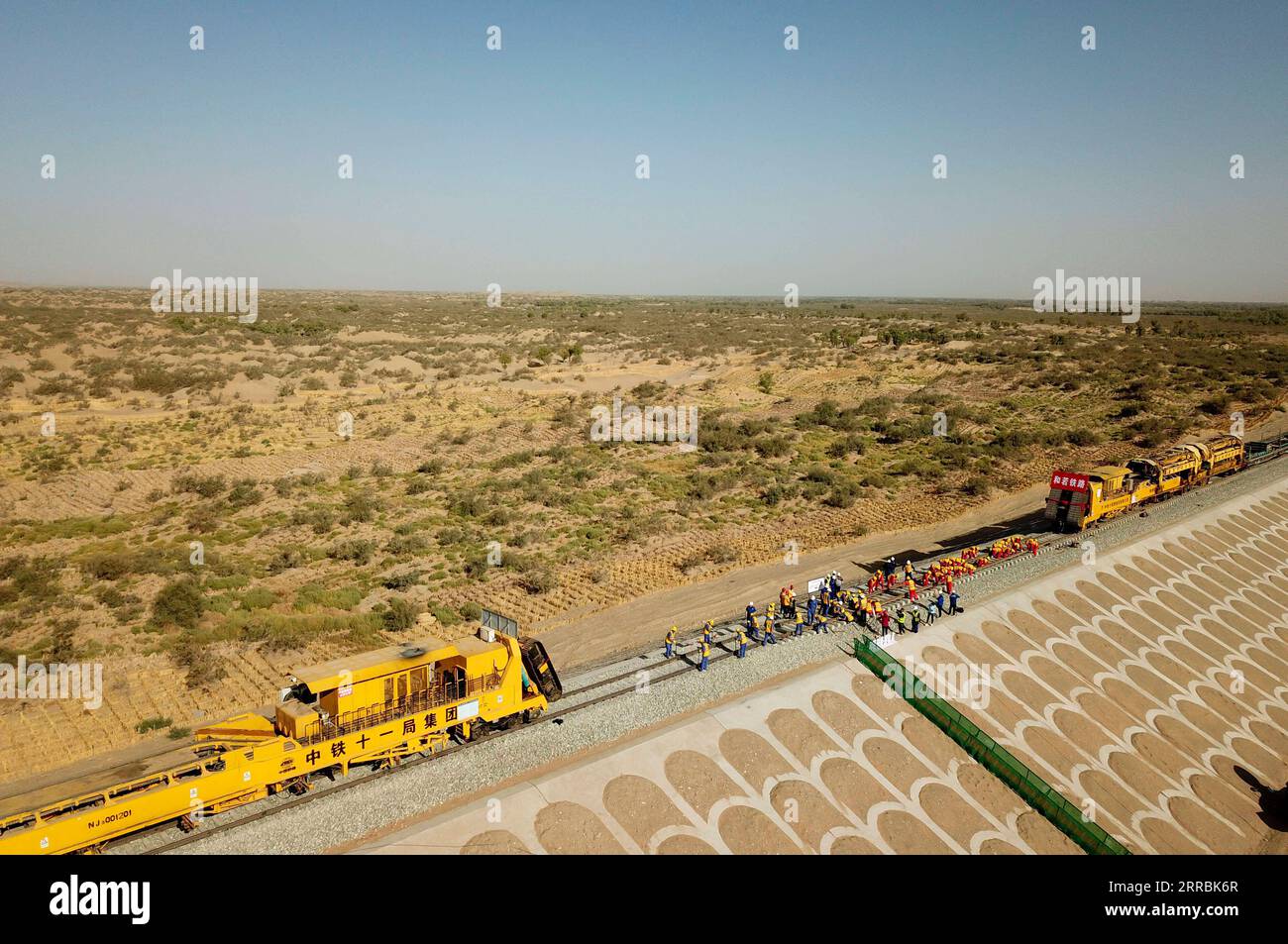 210927 -- HOTAN, Sept. 27, 2021 -- Aerial photo taken on Sept. 27, 2021 ...