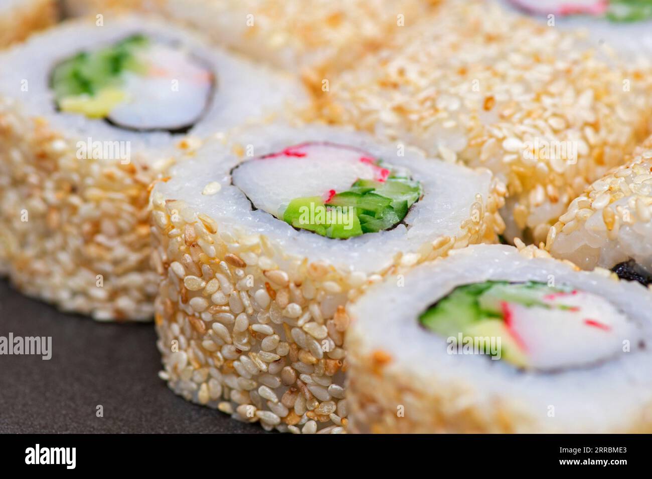 Sushi roll japanese food in restaurant. Japanese food. Japan restaurant ...