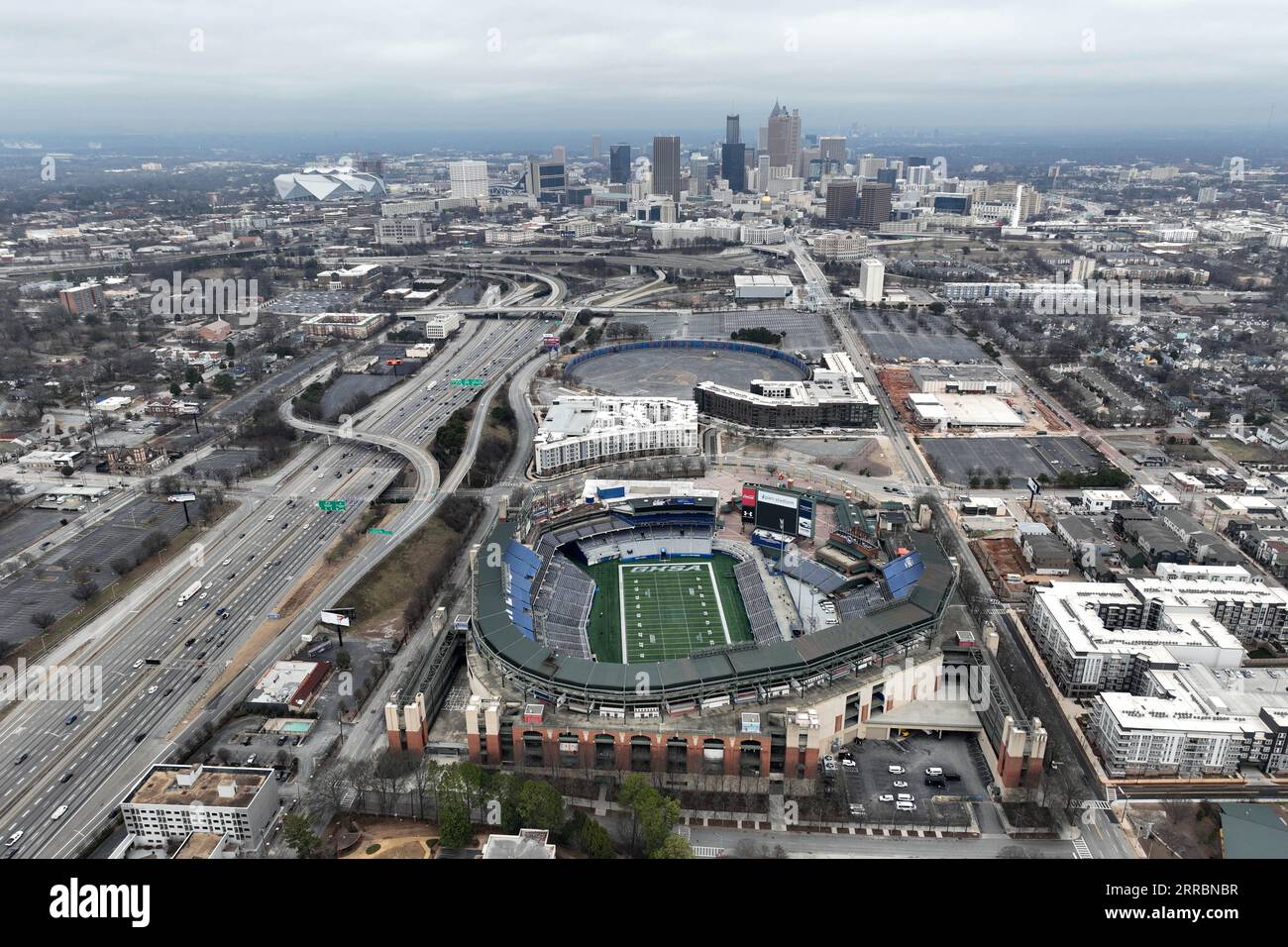 A general overall aerial view of Center Parc Stadium, Sunday, Jan. 29 ...