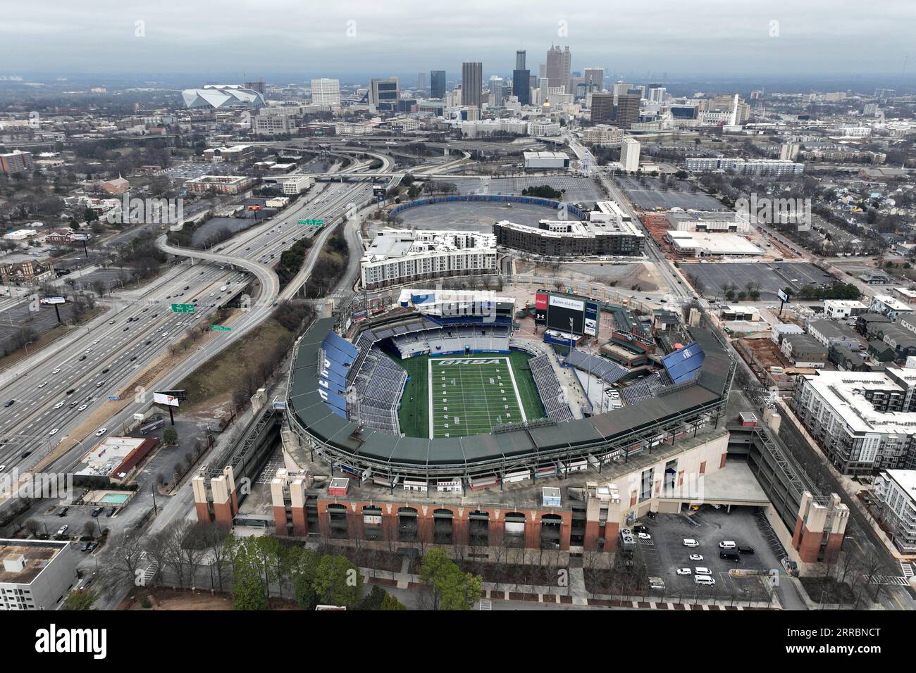 A general overall aerial view of Center Parc Stadium, Sunday, Jan. 29 ...