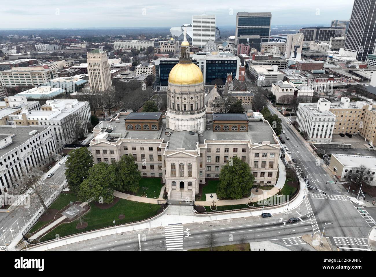 A general overall aerial view of the Georgia State Capitol building ...
