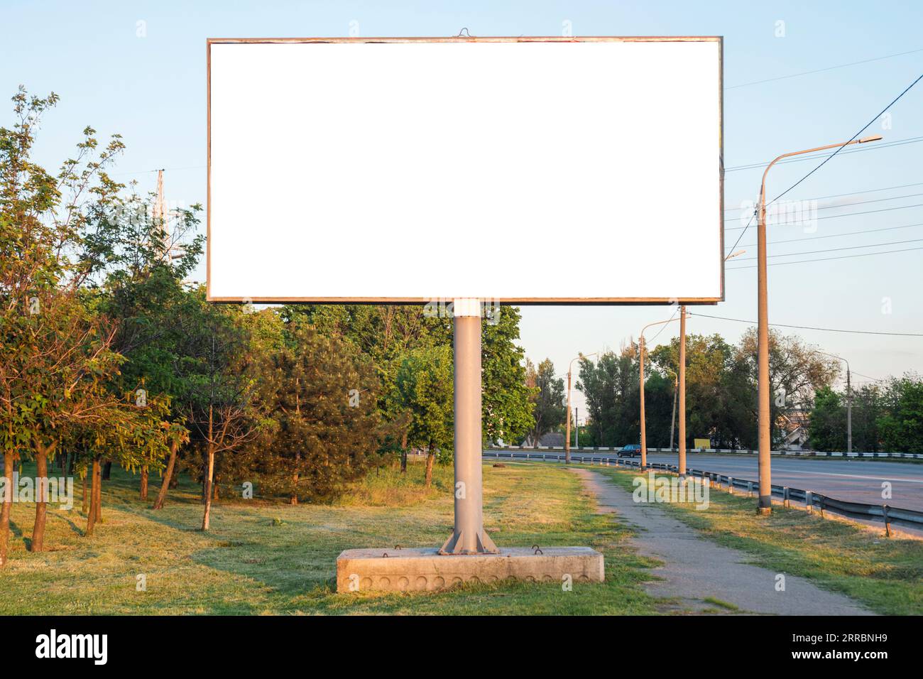 Advertising billboard metal, large horizontal. Billboard mockup ...