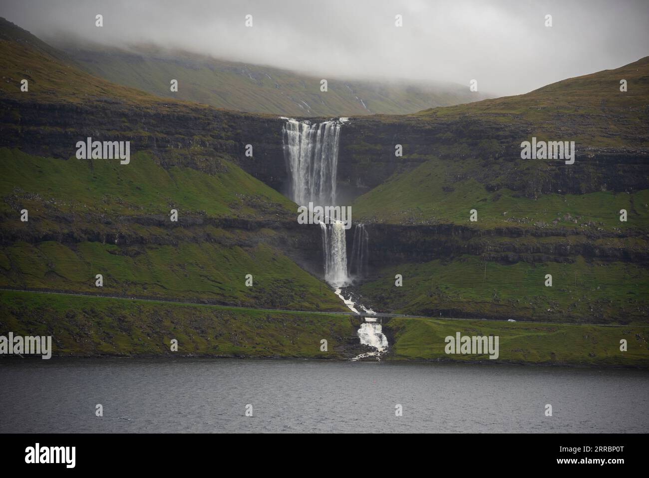 Fossa, the tallest set of waterfalls in the Faroe Islands Stock Photo ...