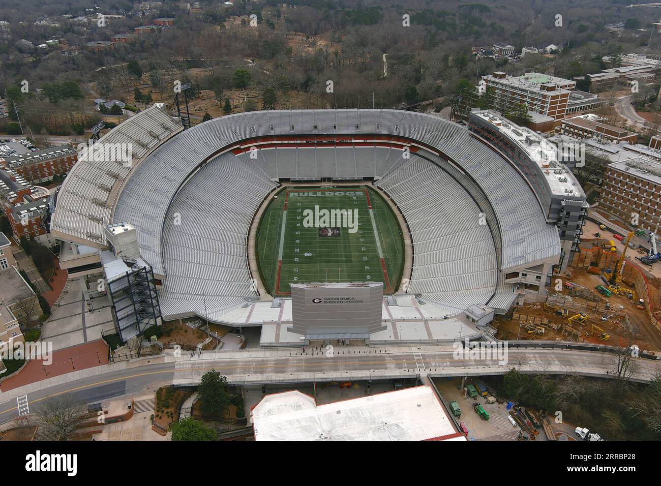 A general overall aerial view of Sanford Stadium at the University of ...