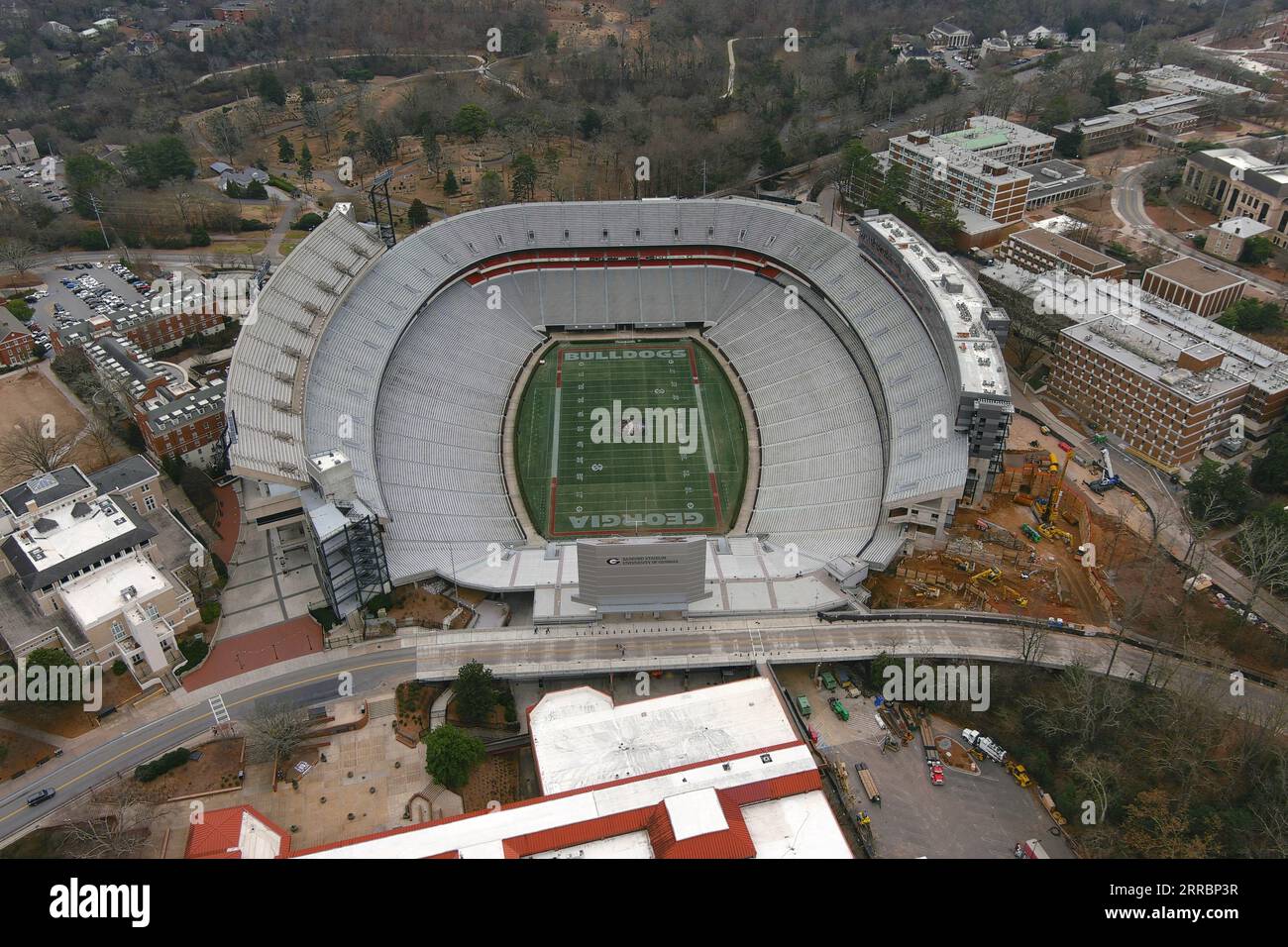 A general overall aerial view of Sanford Stadium at the University of ...