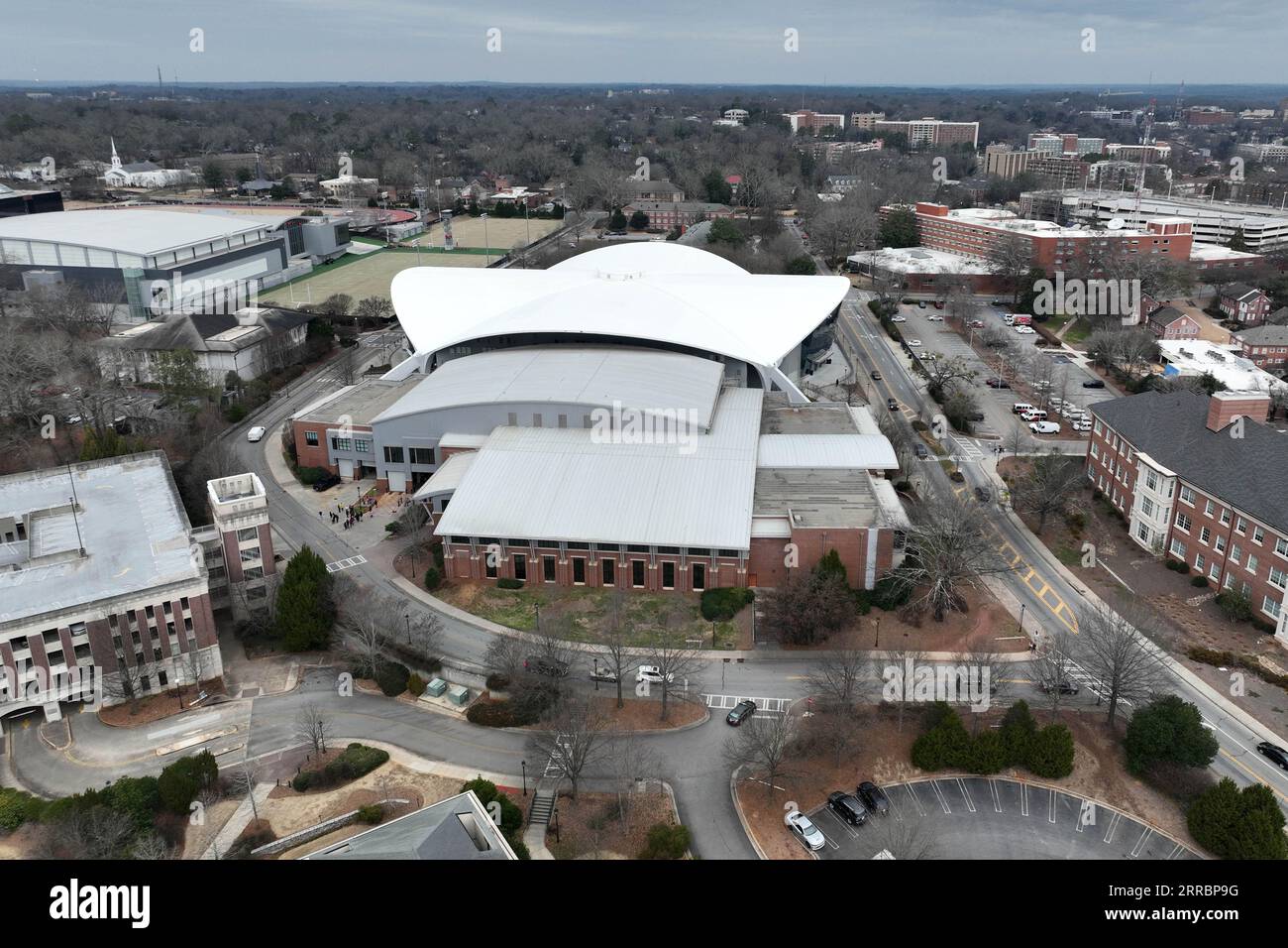 A general overall aerial view of Stegeman Coliseum at the University of ...