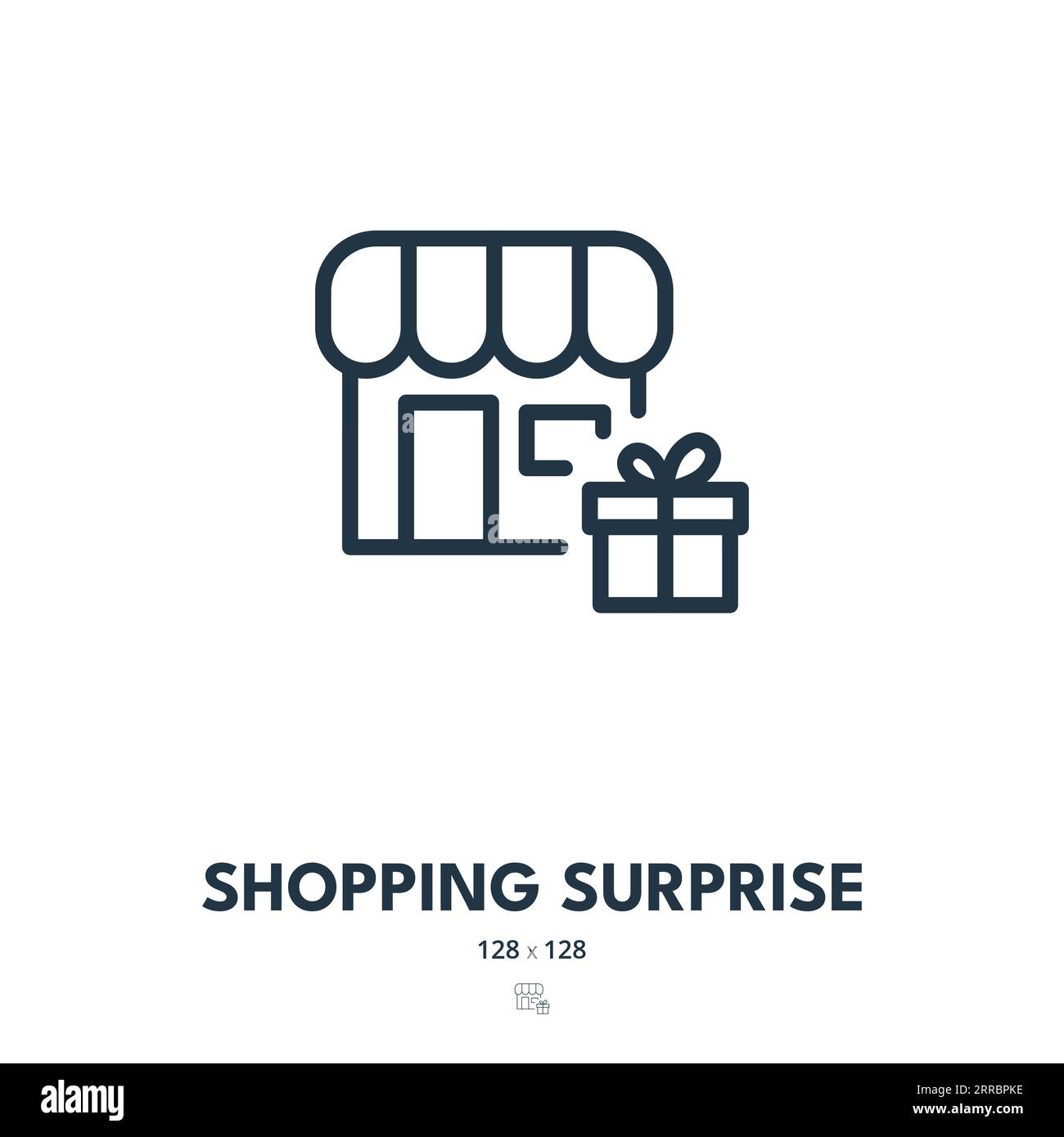 Shopping Surprise Icon. Gift, Present, Store. Editable Stroke. Simple ...