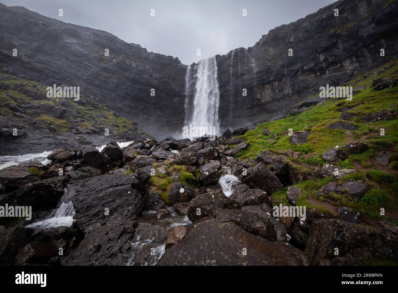 Jets of water plummet from Fossa, the Faroe Islands largest set of ...