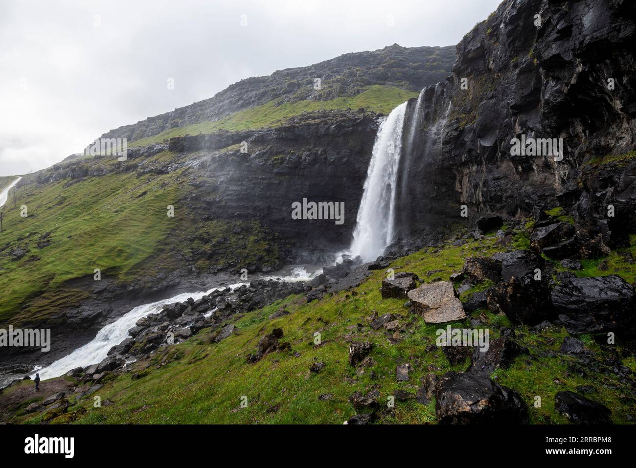 Jets of water plummet from Fossa, the Faroe Islands largest set of ...