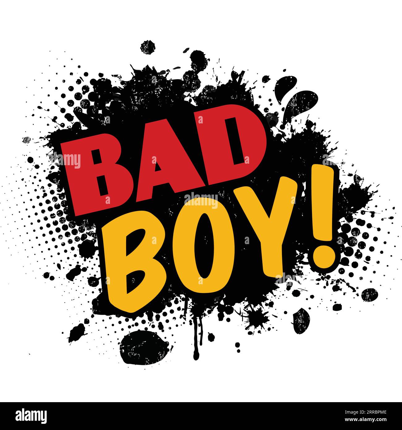 Bad boy on black ink splatter background, vector illustration Stock ...