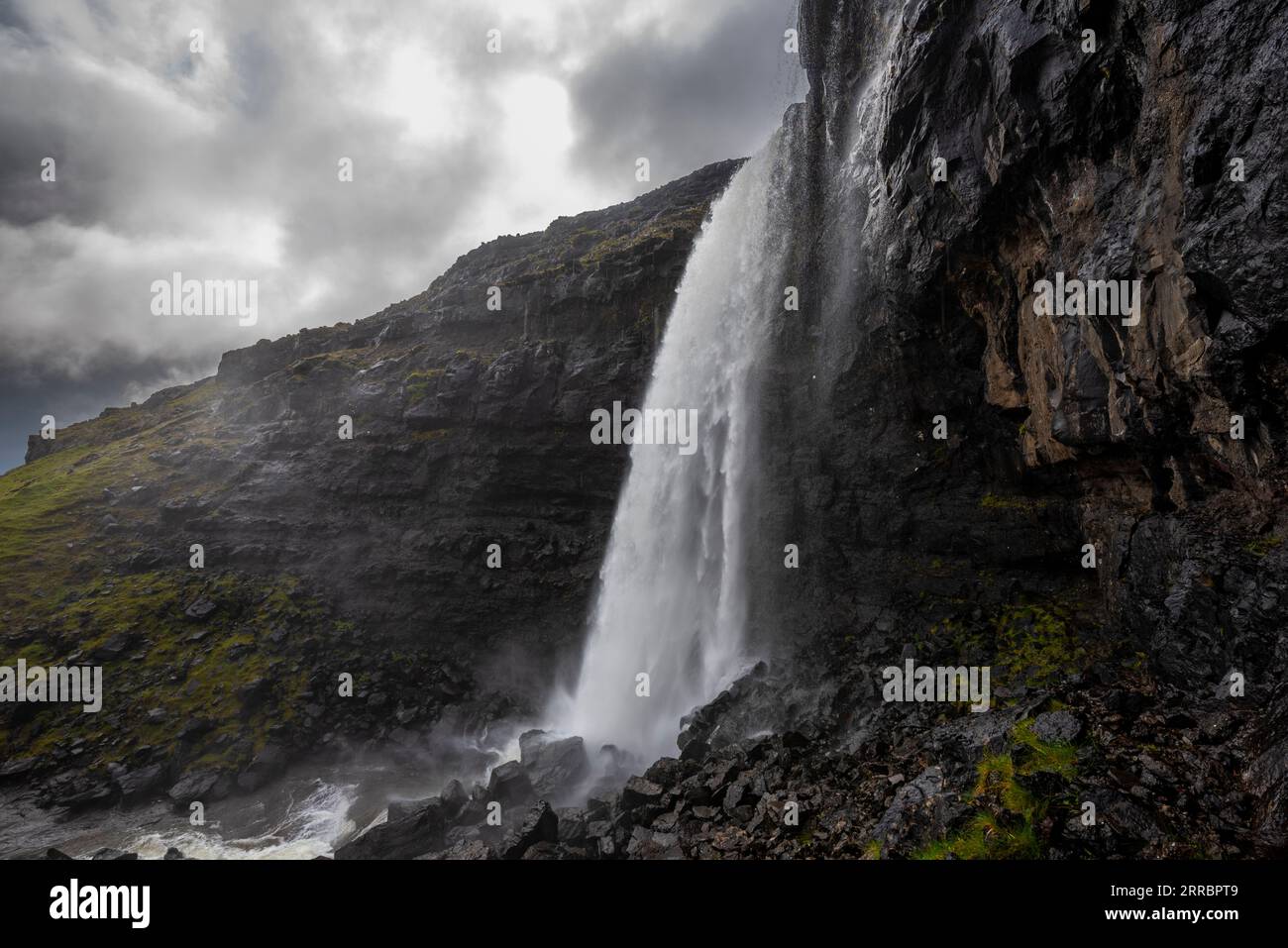 Jets of water plummet from Fossa, the Faroe Islands largest set of ...
