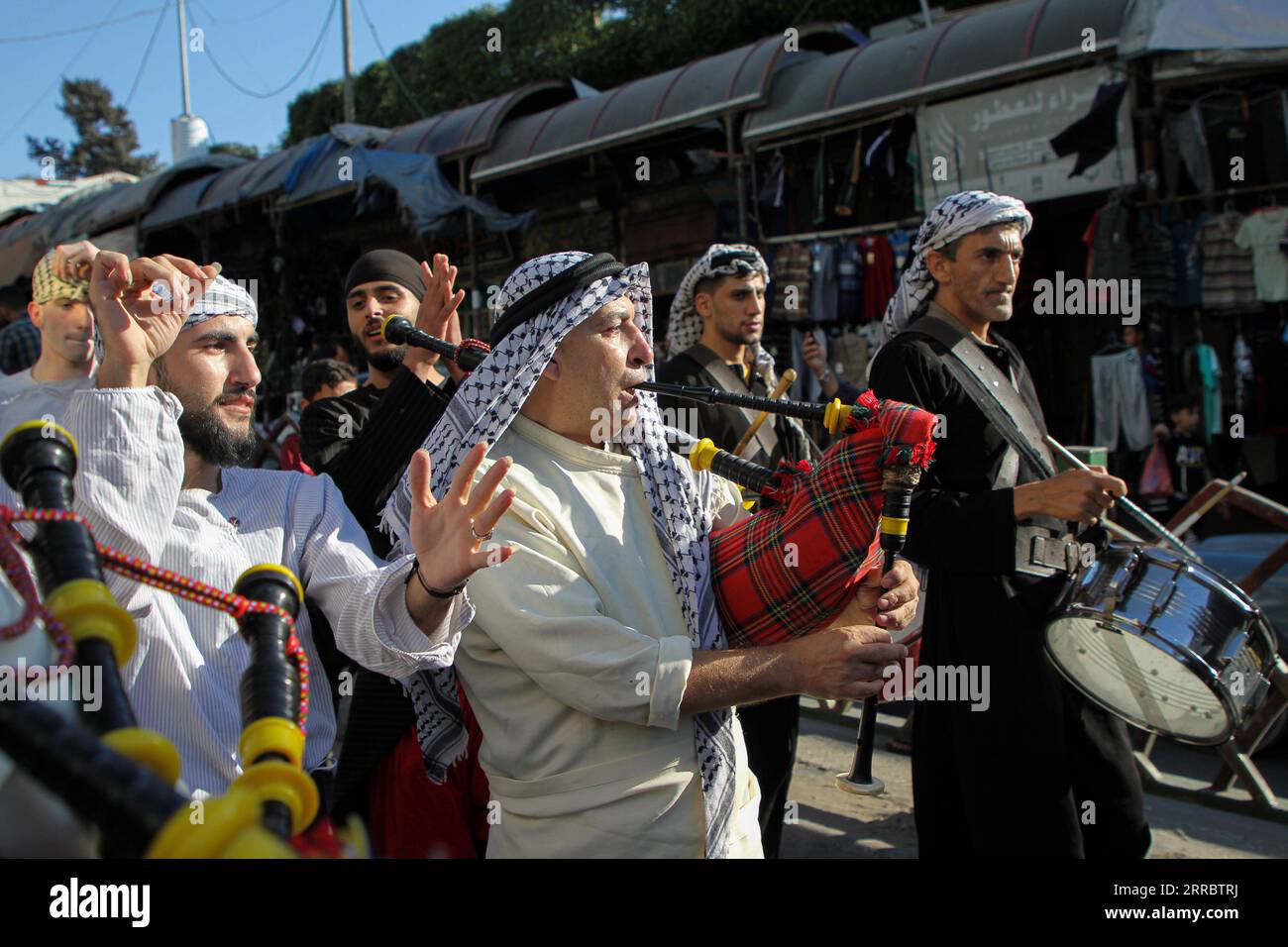 211007 -- GAZA, Oct. 7, 2021 -- Palestinians participate in an event ...