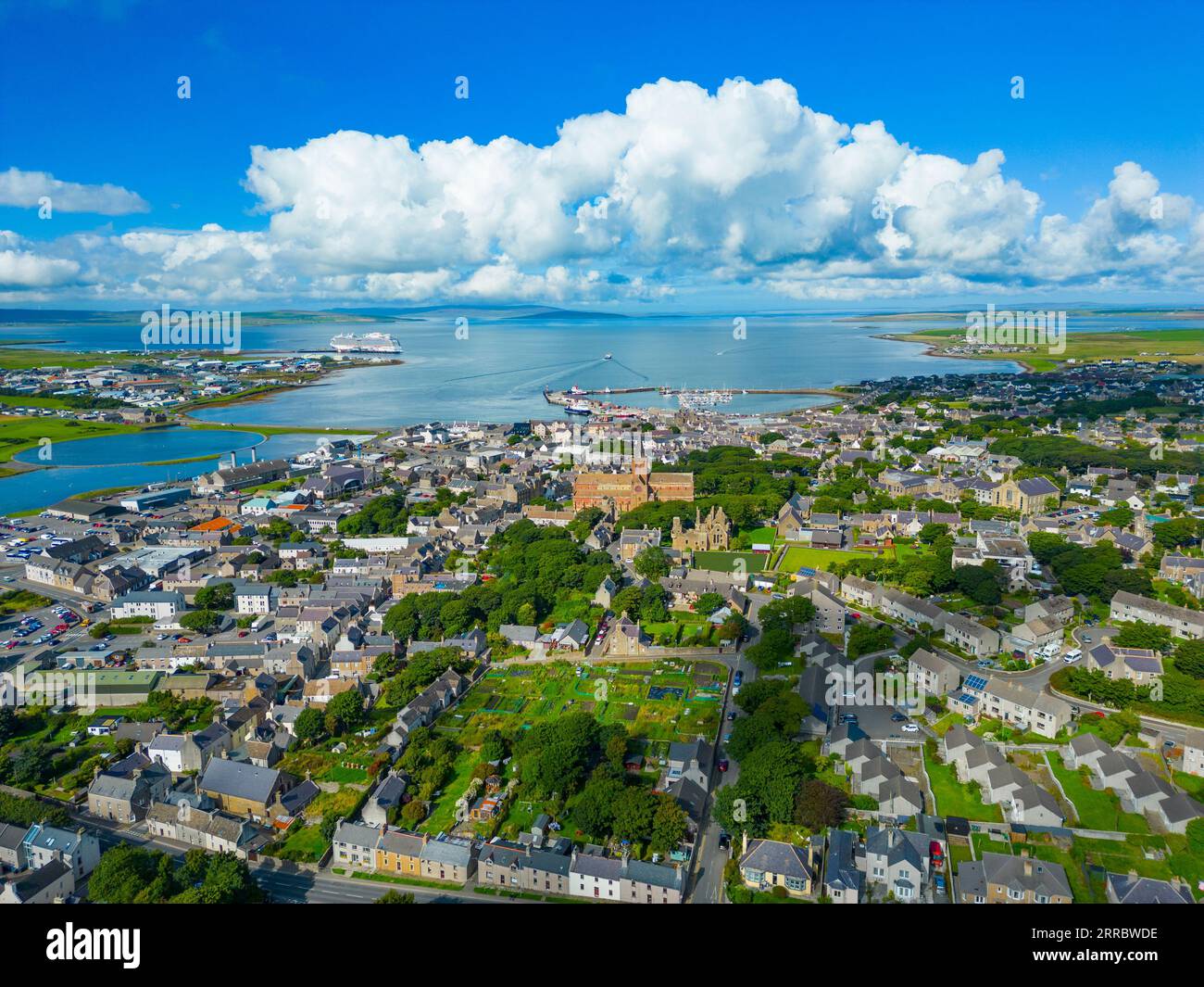 Aerial view of Kirkwall on Mainland, Orkney Islands, Scotland, UK Stock ...