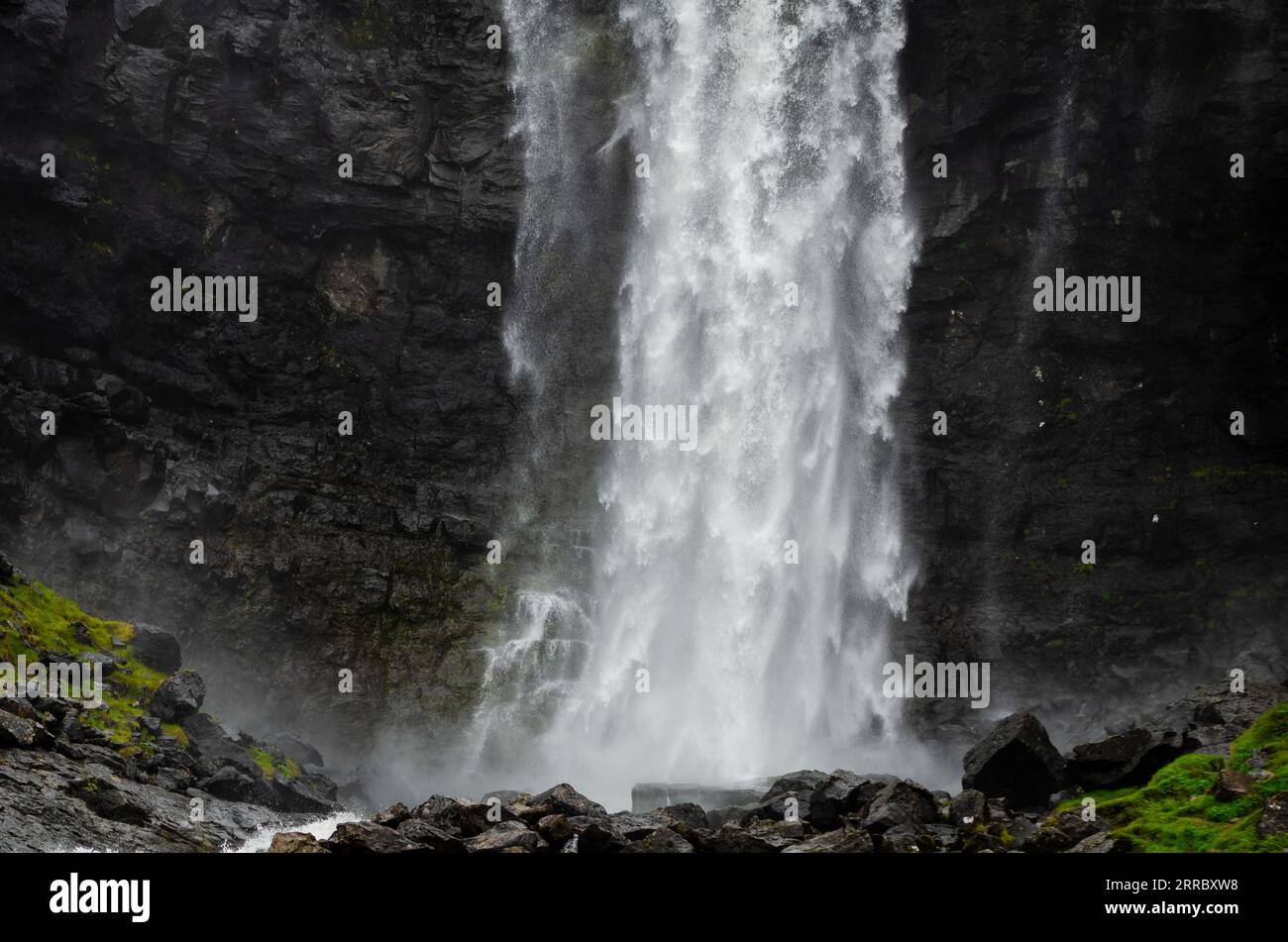 Jets of water plummet from Fossa, the Faroe Islands largest set of ...