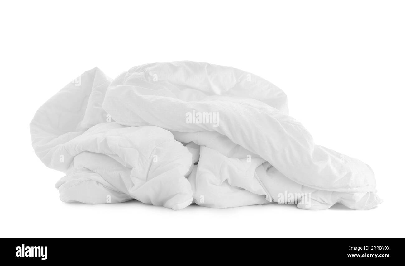 Crumpled white bed Cut Out Stock Images & Pictures - Alamy