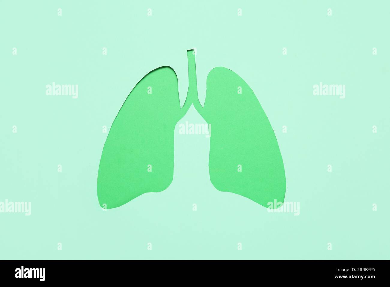 Cut out lungs on turquoise background. Lung cancer concept Stock Photo ...