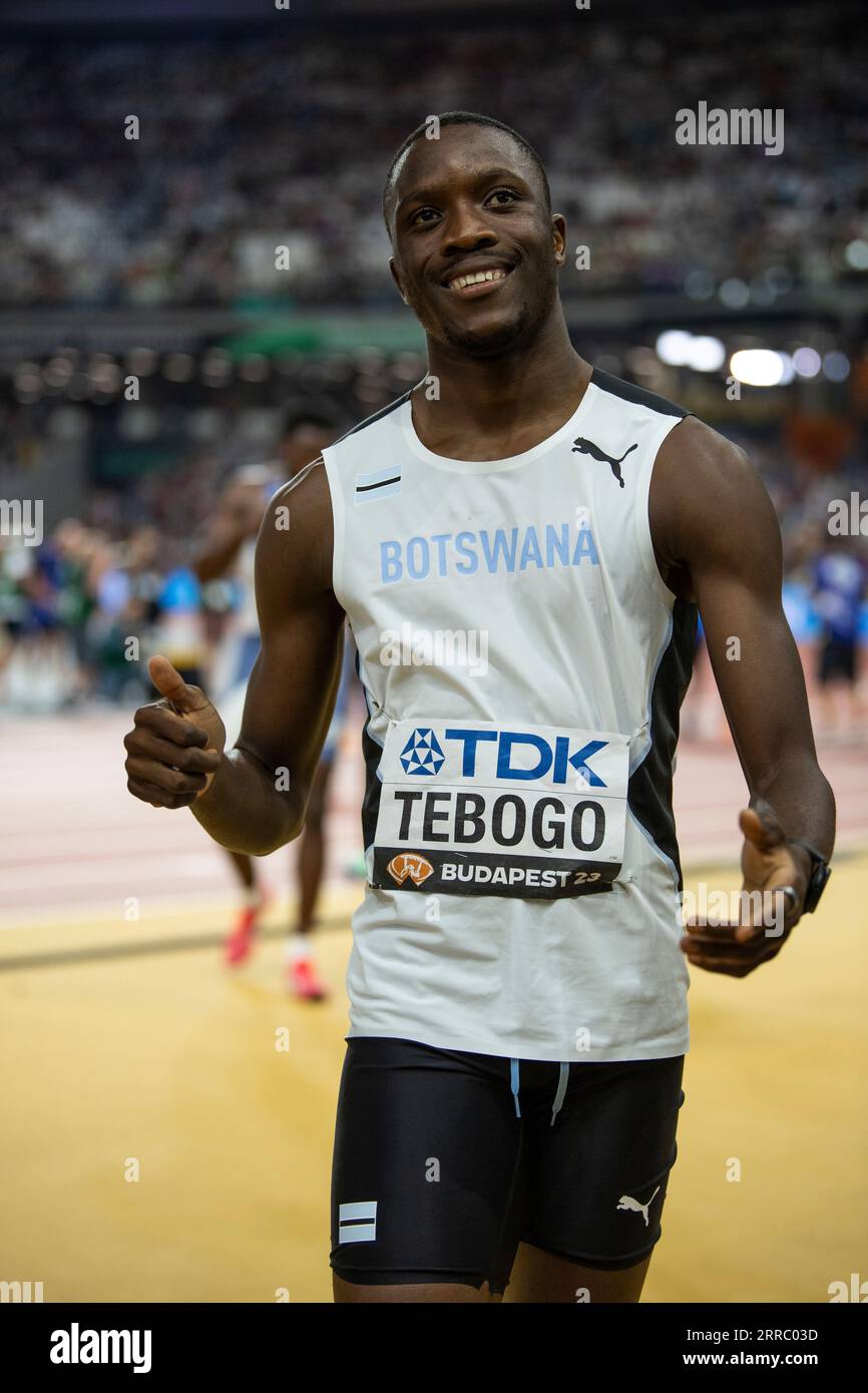 Letsile Tebogo of Botswana competing in the men’s 200m final on day 7 ...