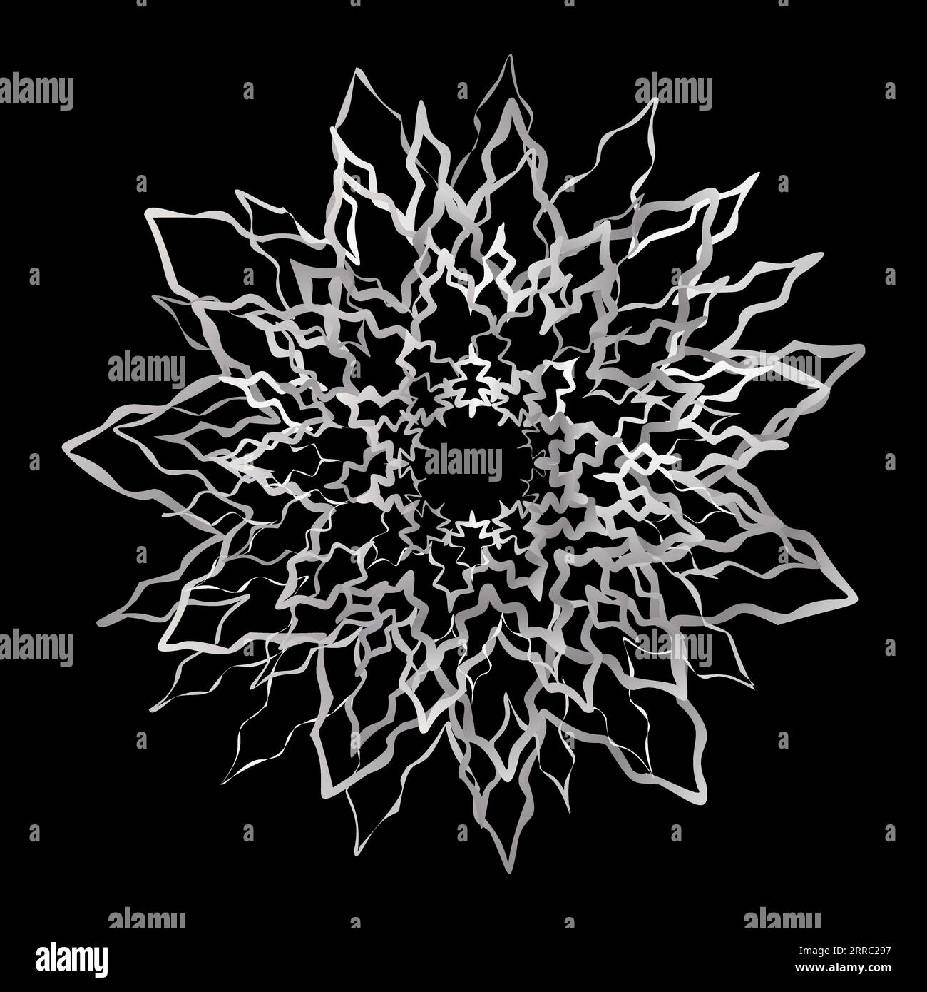 Silver star symbol snowflake on black background Vector EPS10 Stock ...