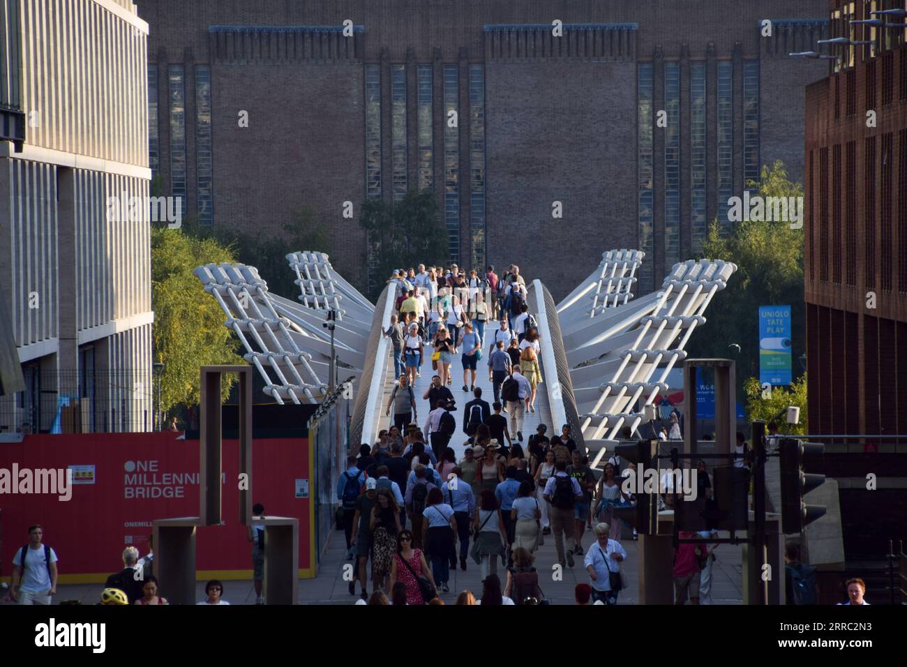London, England, UK. 7th Sep, 2023. People walk across Millennium ...