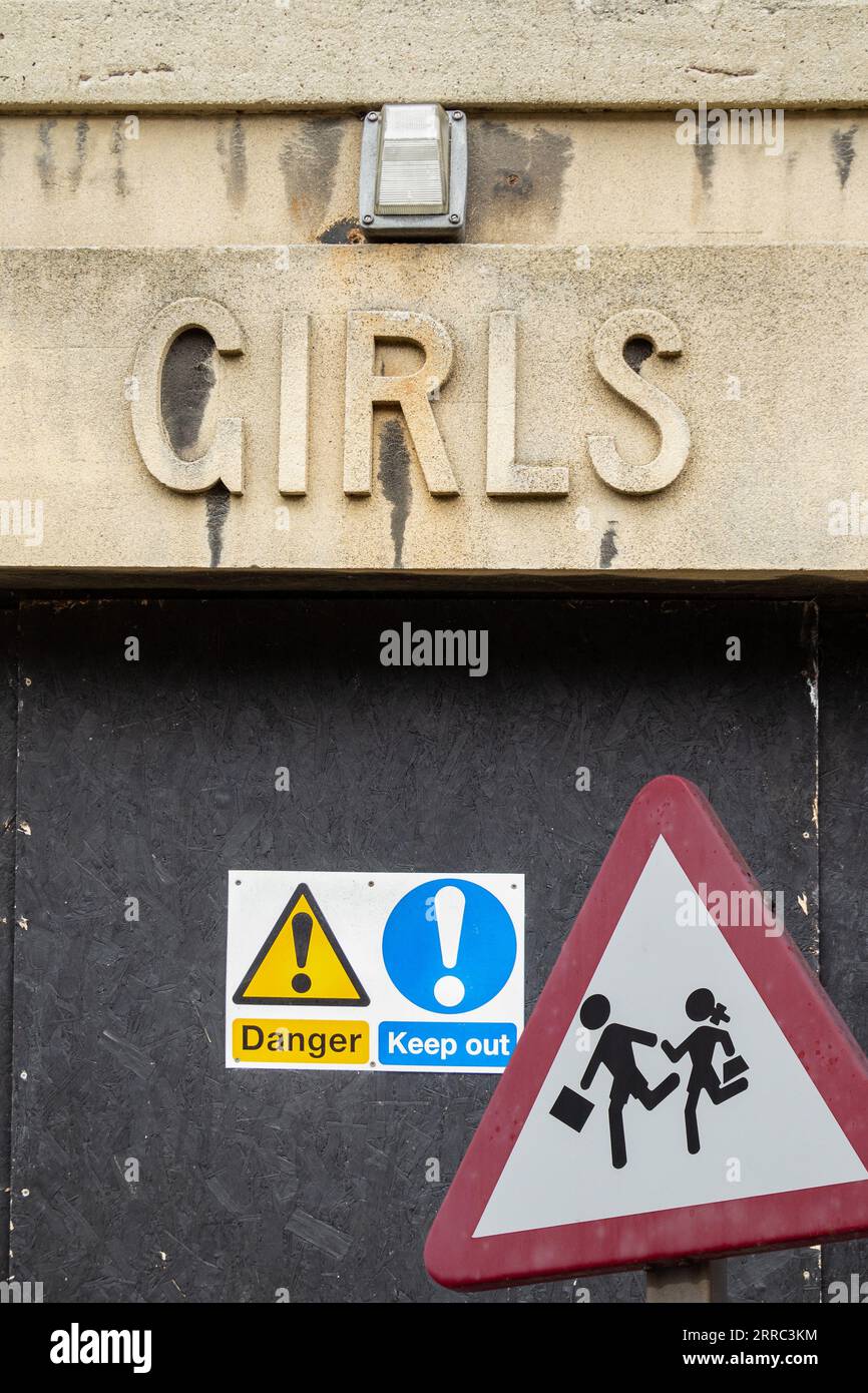 Composite concept image depicting problems with unsafe, weak, crumbling ...