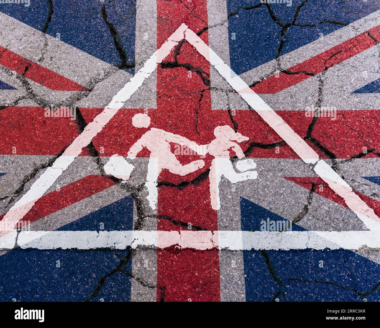 Composite concept image depicting problems with unsafe, weak, crumbling ...