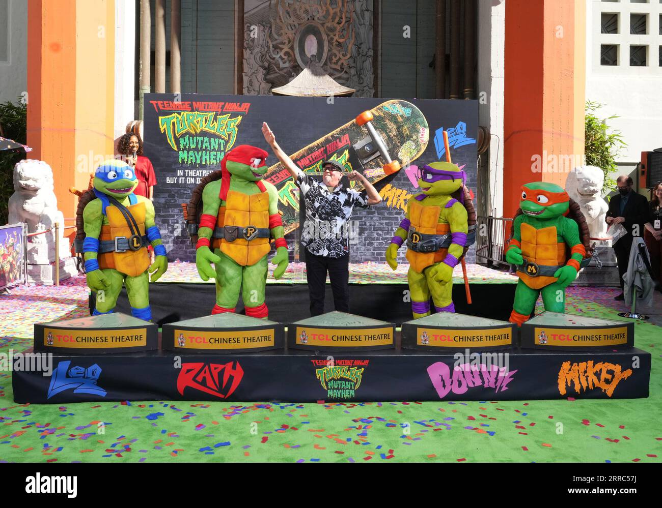 Los Angeles, USA. 07th Sep, 2023. (L-R) Leonardo, Raphael, TMNT Creator ...