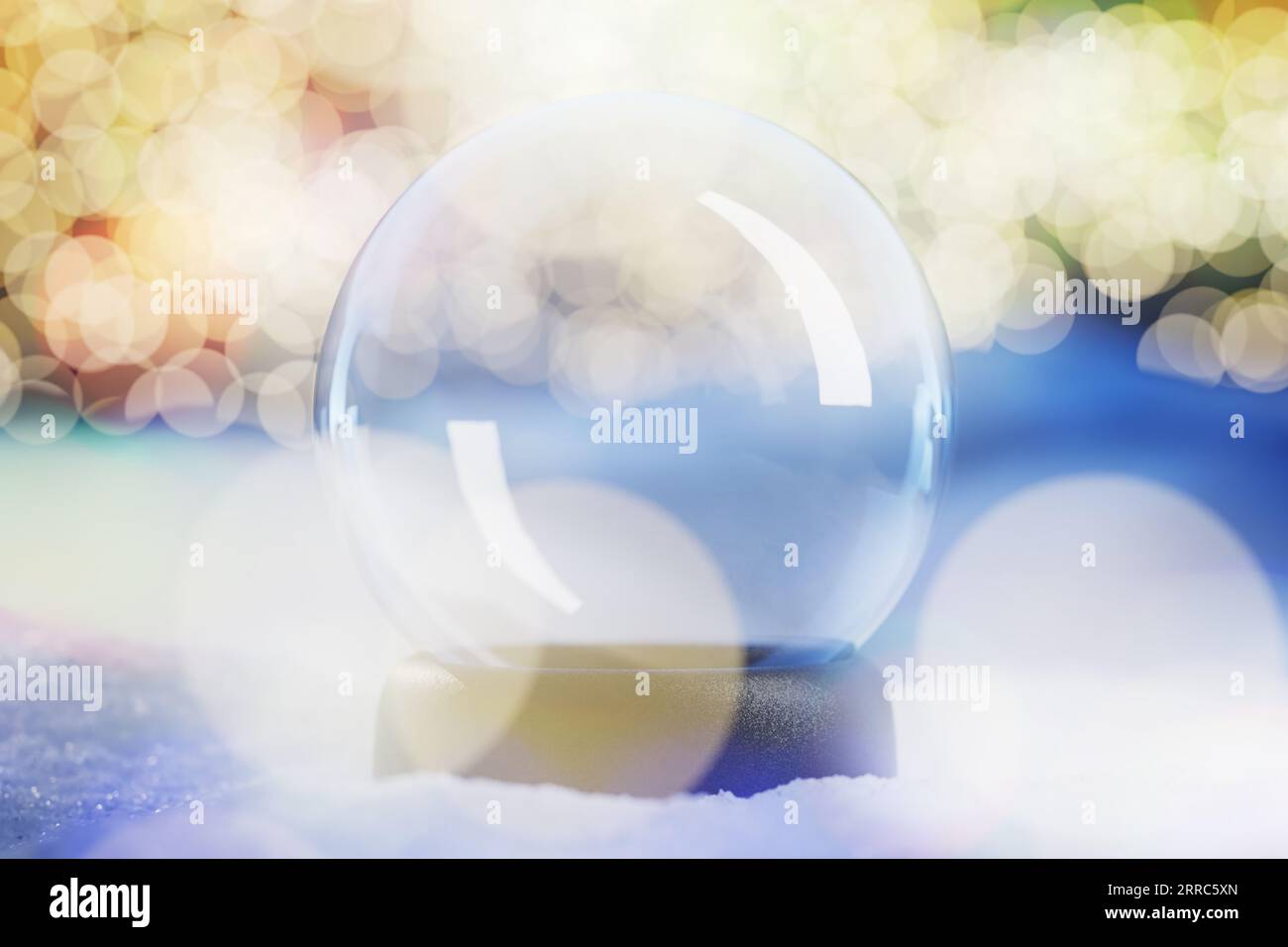 An empty snow globe, blank for your congratulations. Snow globe on the ...