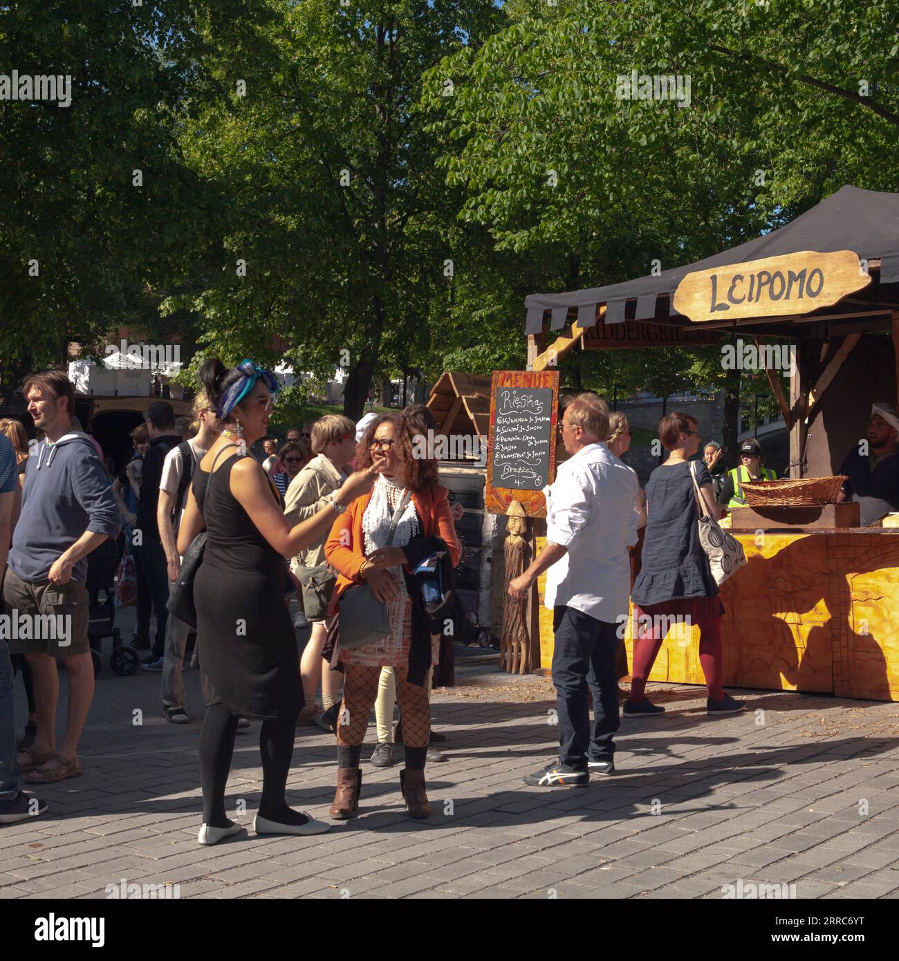 TURKU, FINLAND ON JUNE 30, 2017. Snapshot of unidentified people ...