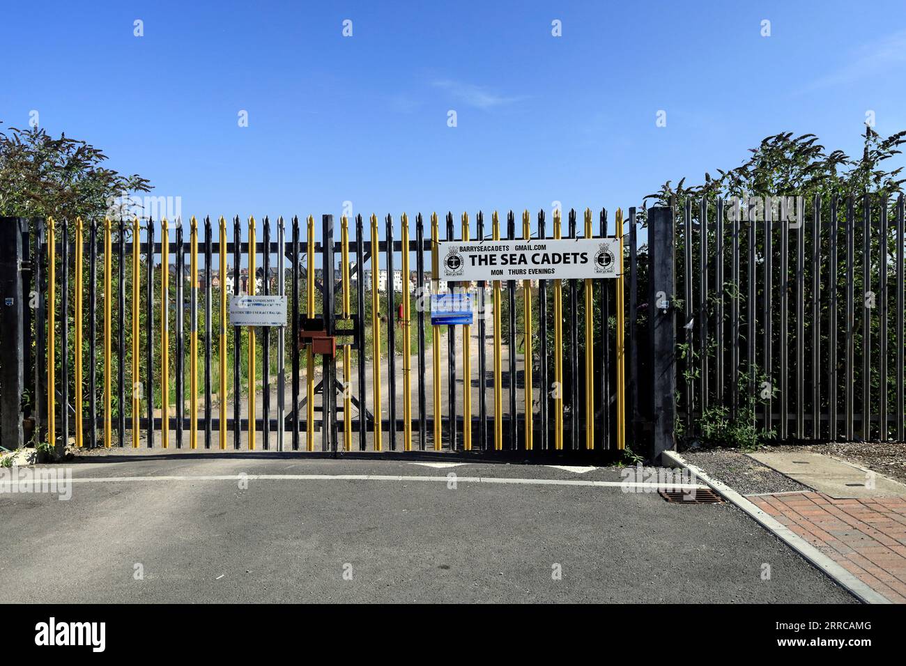 Gate with sign for The Sea Cadets, Barry Island Sept 2023 Stock Photo ...