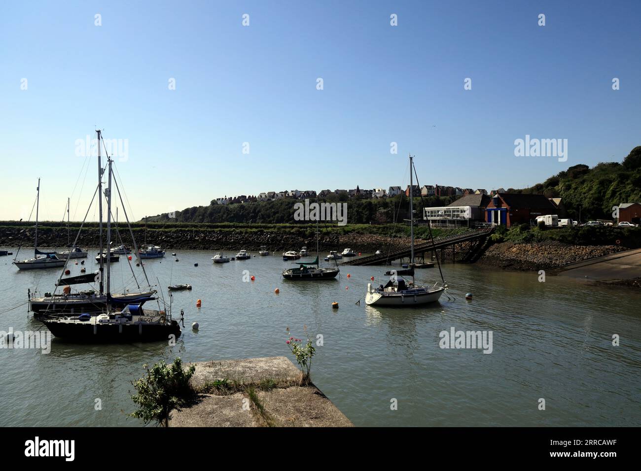 Yachts at moorings near Jackson's Bay, at the entrance to Barry Docks ...