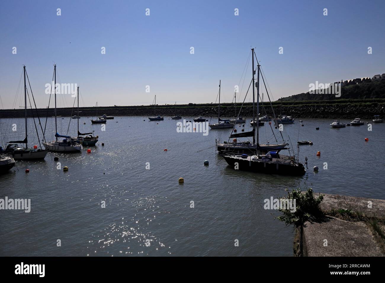 Yachts at moorings near Jackson's Bay, at the entrance to Barry Docks ...