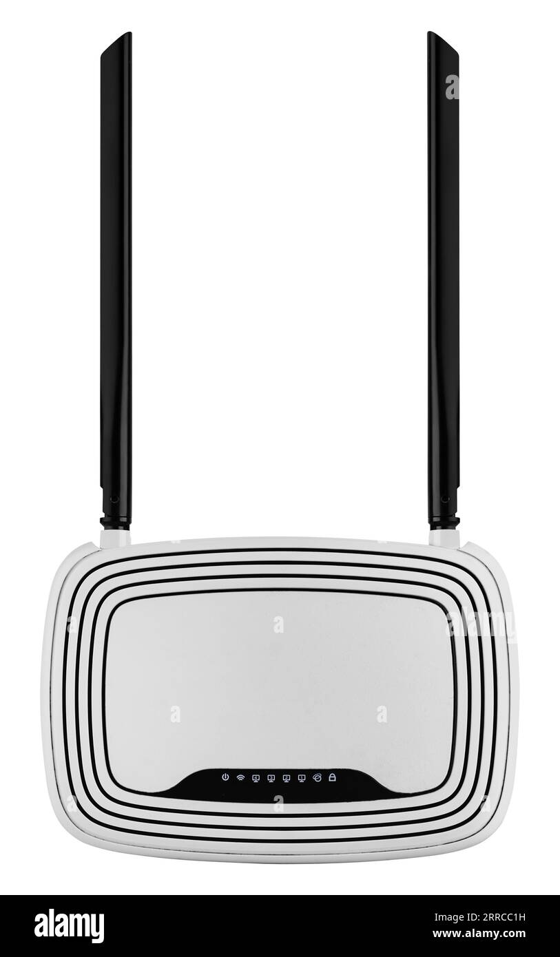 Wi-Fi network router on a white background in isolation Stock Photo - Alamy