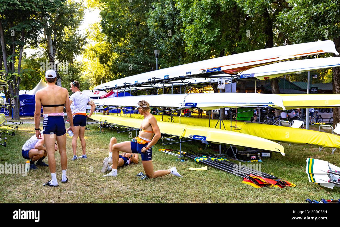 BELGRADE - Training of the Holland Eight on the fifth day of the World Rowing Championships in ...
